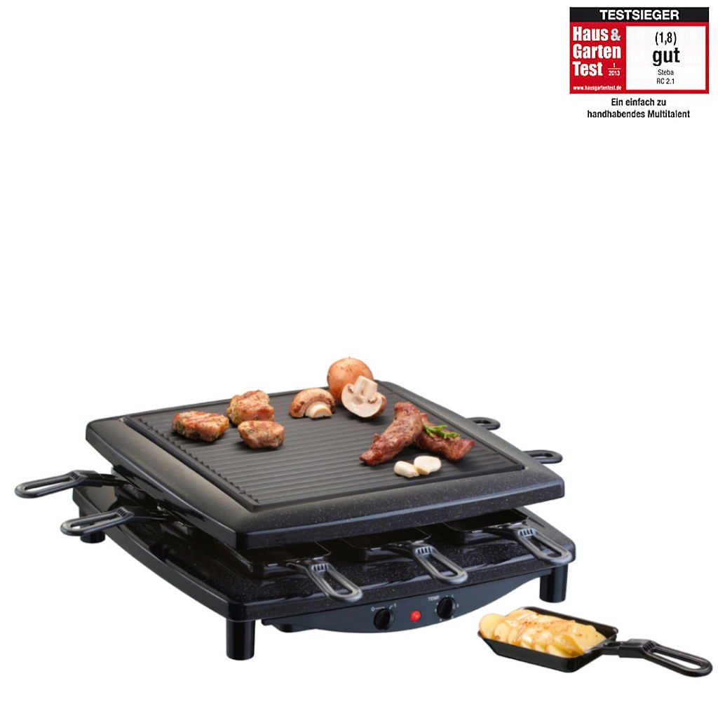 Gourmet-Raclette Made in Germany, Grillfläche 26 x 26 cm