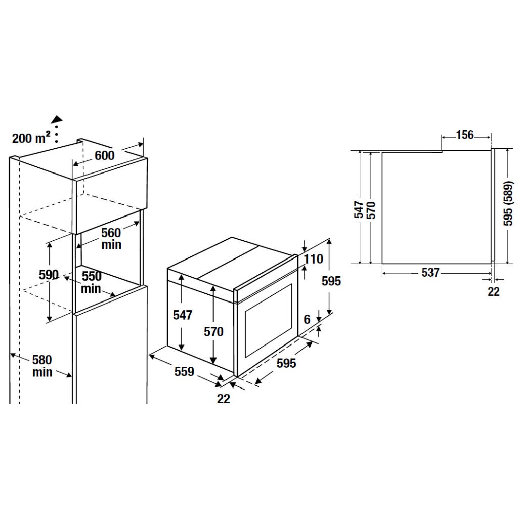Backofen mit Pyrolyse Einbau