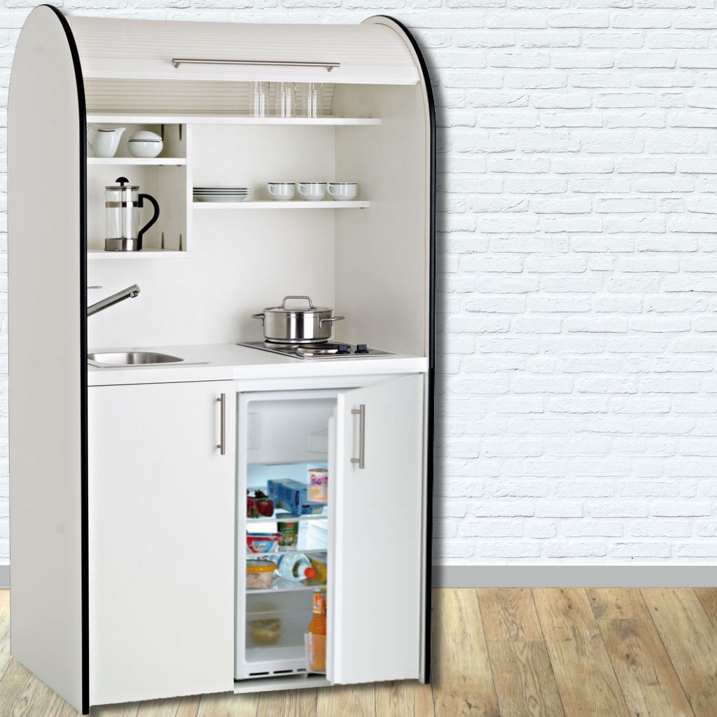 pro-art colorLINE Schrankküche mit Rollladen Jalousie in weiß, grau ...