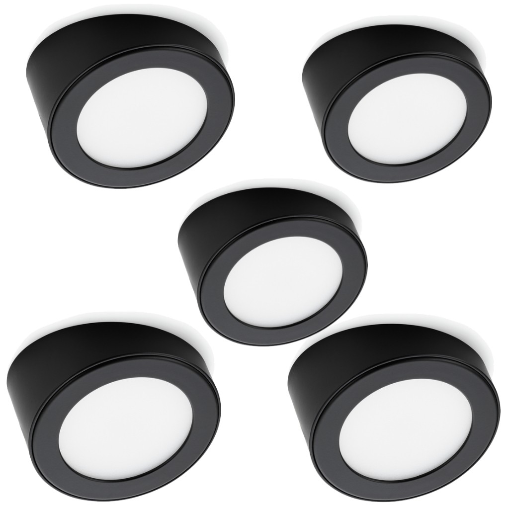 Slash LED Aufbauleuchten Set matt schwarz