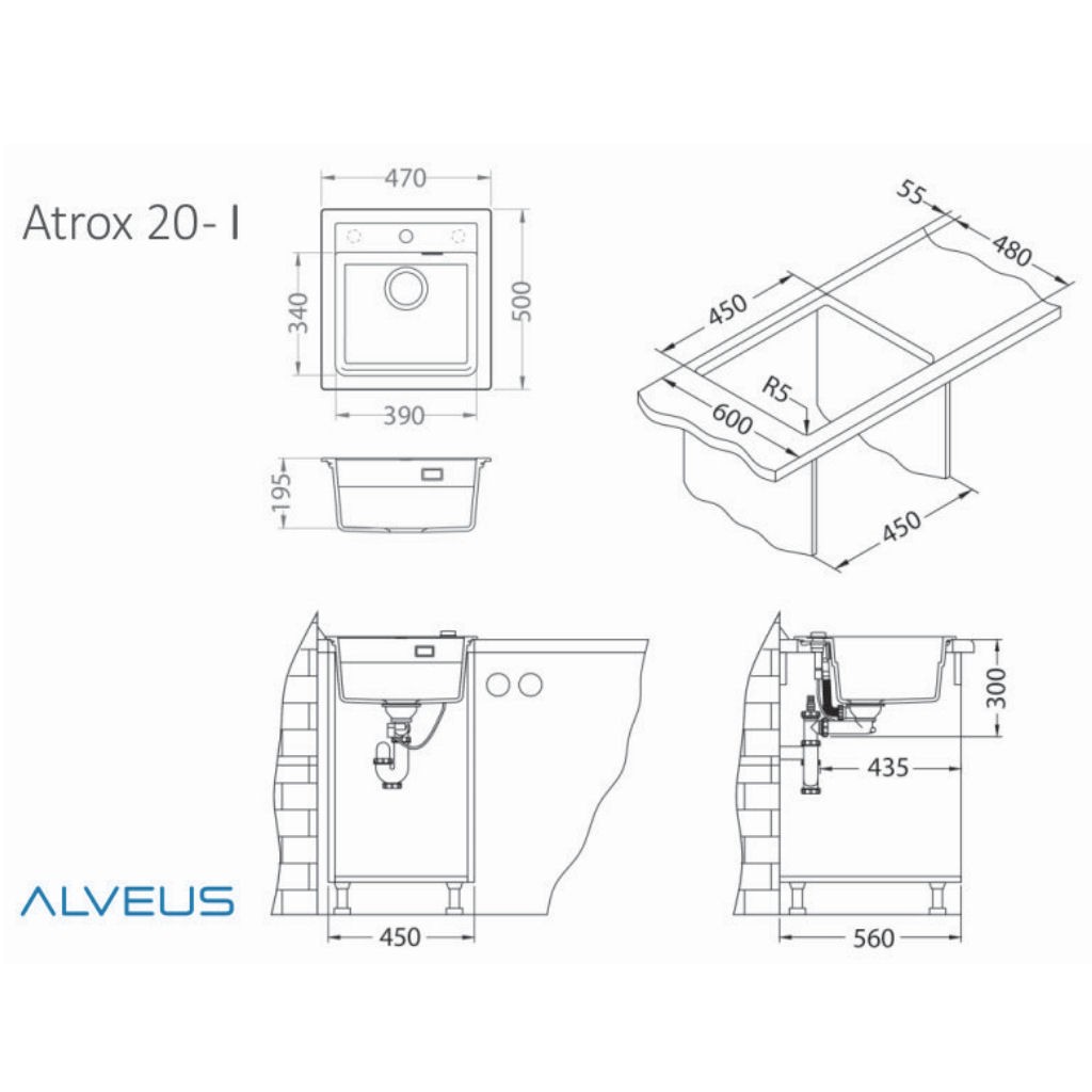 Kunstgranit Spüle Atrox 20