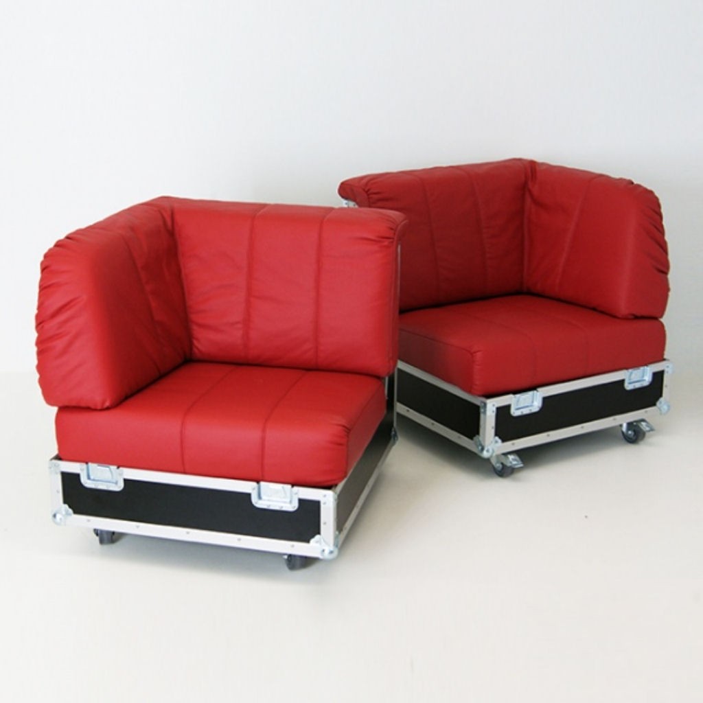 Mobile Couch im Flightcase auf Rollen