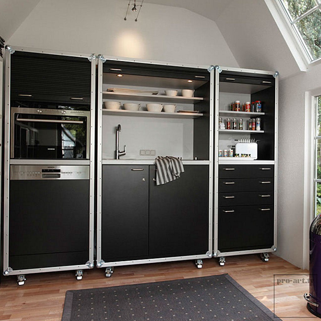 pro-art casekitchen light - mobile Schrankküche im Flightcase mit Rollen