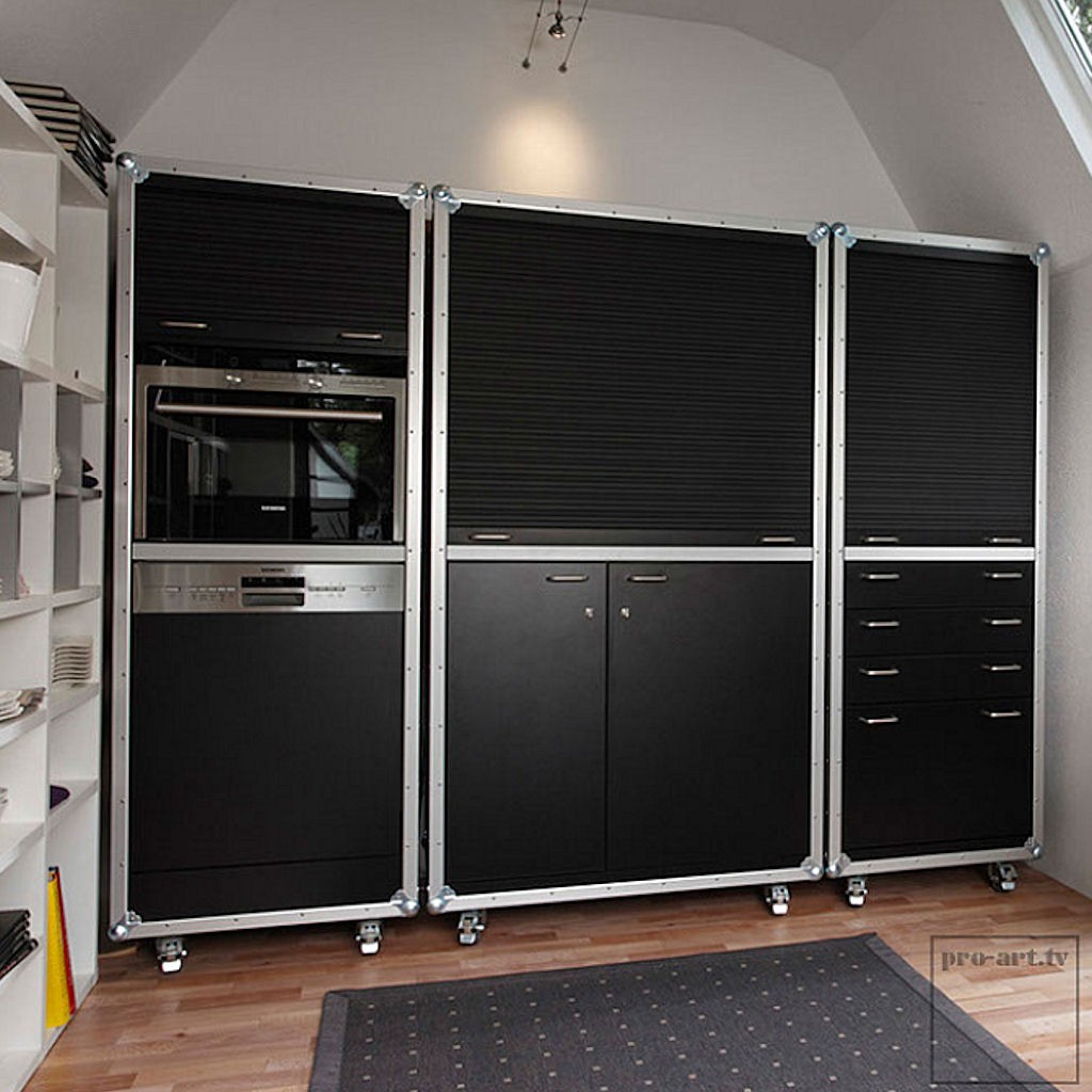 pro-art casekitchen light - mobile Schrankküche im Flightcase mit Rollen